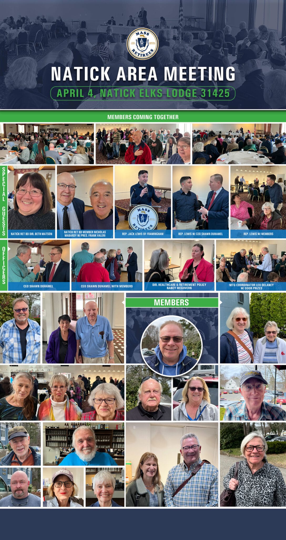 Natick Area Meeting: April 4, 2025 Natick Elks Lodge #31425 – Mass Retirees